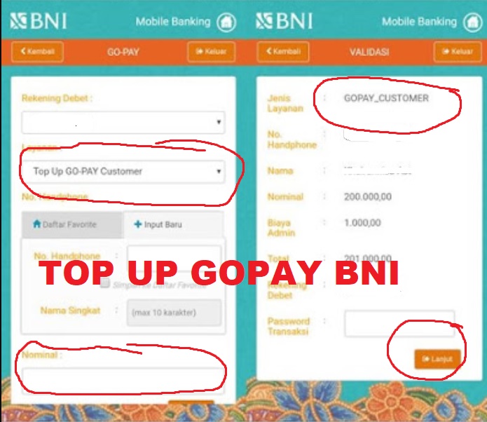 Cara Top Up Gopay Lewat BNI 2024: ATM, Mobile & Internet